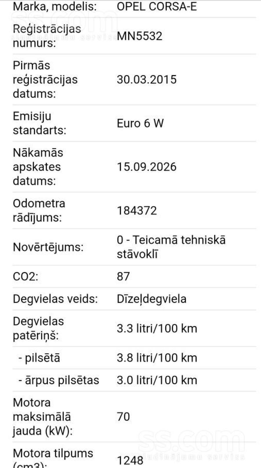 Black Opel Corsa 2015 in Riga, with an engine capacity of 1.20 L and mileage of 0 thousand km for 3750 €, photo 23 on AUTOMOTO.COM.LV