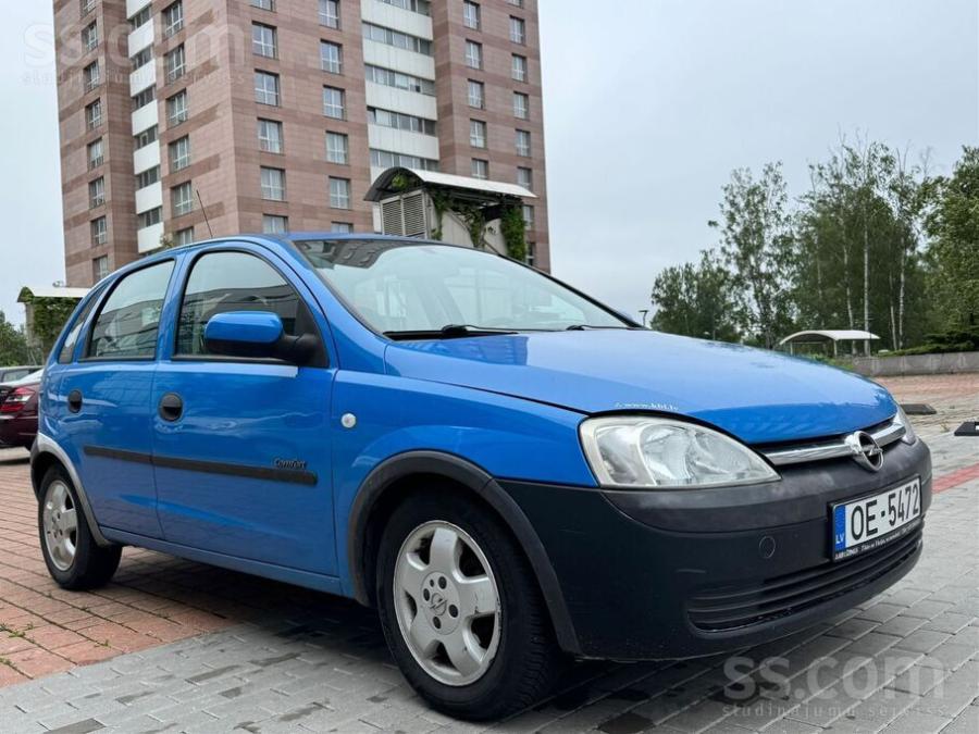 Blue Opel Corsa 2001 in Riga, with an engine capacity of 1.20 L and mileage of 0 thousand km for 1300 €, photo 1 on AUTOMOTO.COM.LV