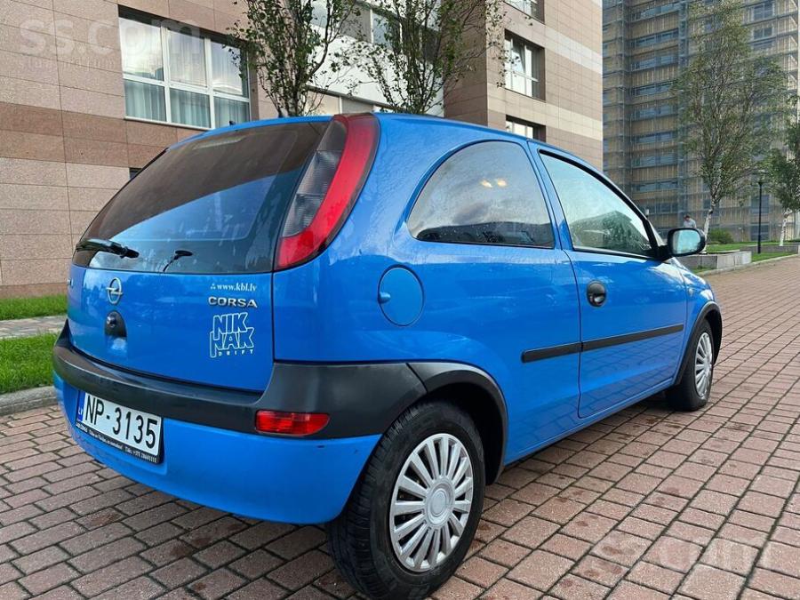 Blue Opel Corsa 2001 in Riga, with an engine capacity of 1.00 L and mileage of 0 thousand km for 1100 €, photo 7 on AUTOMOTO.COM.LV