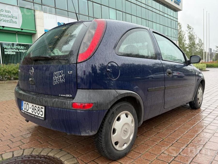 Blue Opel Corsa 2003 in Riga, with an engine capacity of 1.20 L and mileage of 0 thousand km for 1200 €, photo 4 on AUTOMOTO.COM.LV