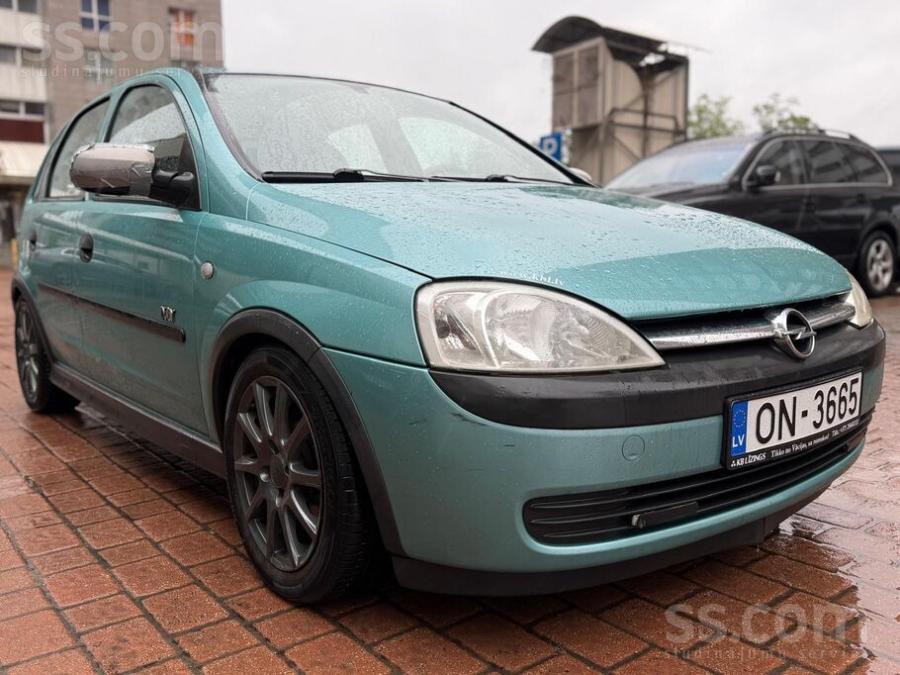 Green Opel Corsa 2003 in Riga, with an engine capacity of 1.20 L and mileage of 0 thousand km for 1600 €, photo 1 on AUTOMOTO.COM.LV