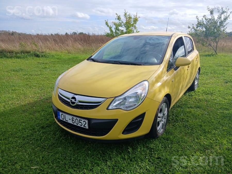 Yellow Opel Corsa 2013 in Riga, with an engine capacity of 1.20 L and mileage of 239 thousand km for 3500 €, photo 1 on AUTOMOTO.COM.LV