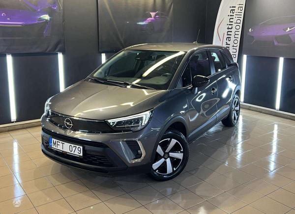 Grey Opel Crossland 2022 in Vilnius, with an engine capacity of 1.20 L and mileage of 65 thousand km for 12950 €, photo 1 on AUTOMOTO.COM.LV