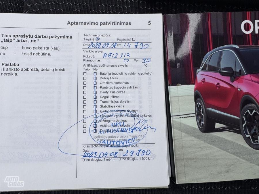 Grey Opel Crossland 2022 in Avizieniai, with an engine capacity of 1.20 L and mileage of 65 thousand km for 12950 €, photo 28 on AUTOMOTO.COM.LV
