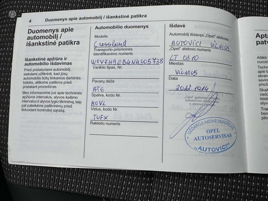 Grey Opel Crossland 2022 in Vilnius, with an engine capacity of 1.20 L and mileage of 36 thousand km for 13950 €, photo 30 on AUTOMOTO.COM.LV