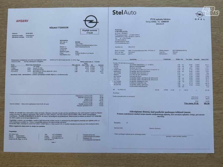 Pelēks Opel Crossland 2022 Avižieniai, ar dzinēja tilpumu 1.20 L un nobraukumu 36 tūkst. km par 13500 €, foto 31 vietnē AUTOMOTO.COM.LV