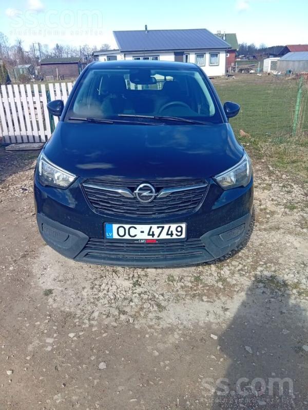 Black Opel Crossland X 2020 in Riga, with an engine capacity of 1.20 L and mileage of 154 thousand km for 7500 €, photo 1 on AUTOMOTO.COM.LV