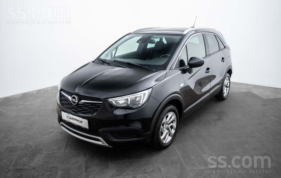 Black Opel Crossland X 2018 in Tallinn, with an engine capacity of 1.20 L and mileage of 86 thousand km for 11499 €, photo 1 on AUTOMOTO.COM.LV