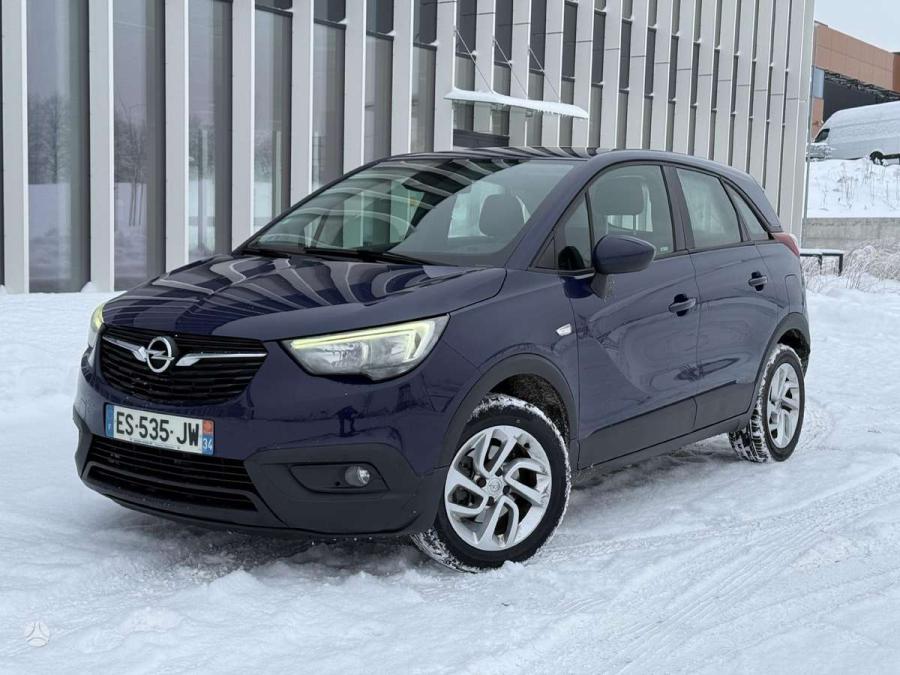 Blue Opel Crossland X 2018 in Vilnius, with an engine capacity of 1.20 L and mileage of 127 thousand km for 7400 €, photo 1 on AUTOMOTO.COM.LV