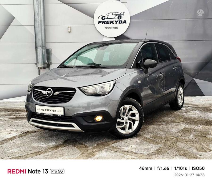 Grey Opel Crossland X 2018 in Kaunas, with an engine capacity of 1.20 L and mileage of 95 thousand km for 9950 €, photo 4 on AUTOMOTO.COM.LV