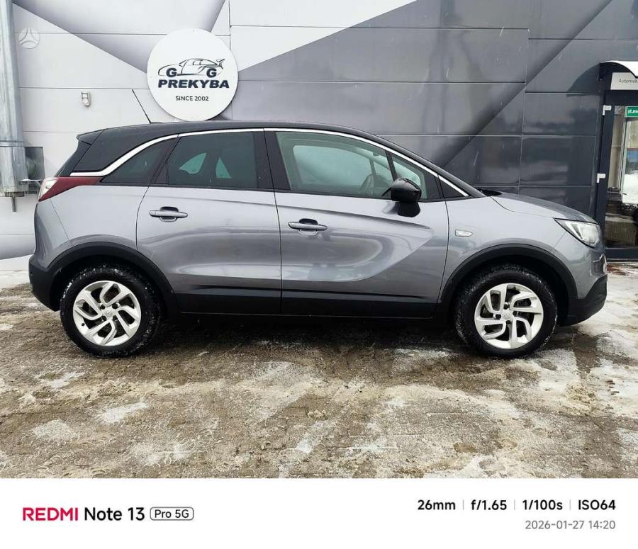 Grey Opel Crossland X 2018 in Kaunas, with an engine capacity of 1.20 L and mileage of 95 thousand km for 9950 €, photo 5 on AUTOMOTO.COM.LV