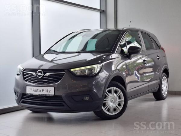 Grey Opel Crossland X 2019 in Riga, with an engine capacity of 1.20 L and mileage of 148 thousand km for 10900 €, photo 1 on AUTOMOTO.COM.LV