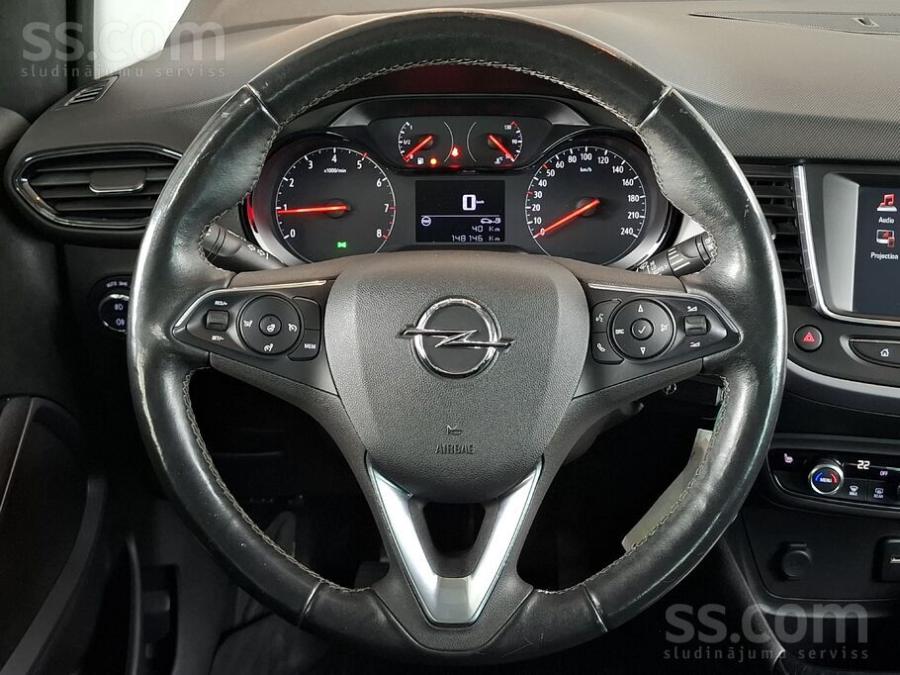 Grey Opel Crossland X 2019 in Riga, with an engine capacity of 1.20 L and mileage of 148 thousand km for 10900 €, photo 17 on AUTOMOTO.COM.LV