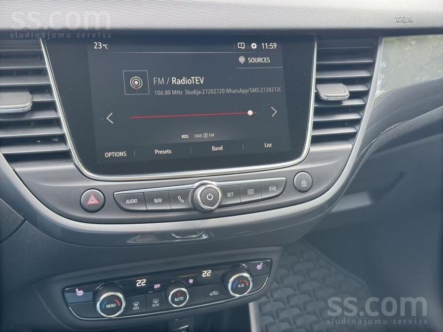 Grey Opel Crossland X 2023 in Riga, with an engine capacity of 1.20 L and mileage of 63 thousand km for 12995 €, photo 17 on AUTOMOTO.COM.LV