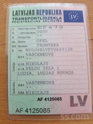 Grey Opel Frontera 2000 in Ludza, with an engine capacity of 2.20 L and mileage of 157 thousand km for 1500 €, photo 8 on AUTOMOTO.COM.LV