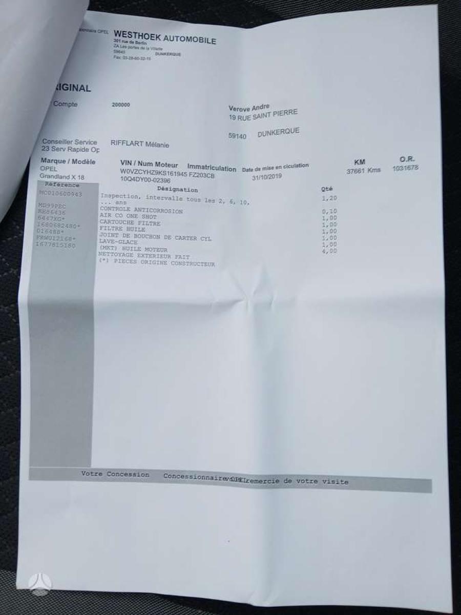 Black Opel Grandland X 2019 in Kaunas, with an engine capacity of 1.50 L and mileage of 135 thousand km for 11900 €, photo 22 on AUTOMOTO.COM.LV