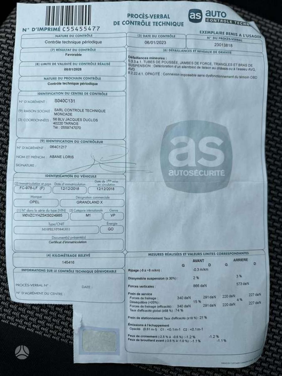 Синий Опель Grandland X 2018 в Таураге, объемом двигателя 1.50 л и пробегом 170 тыс. км за 9100 €, фото 21 на AUTOMOTO.COM.LV