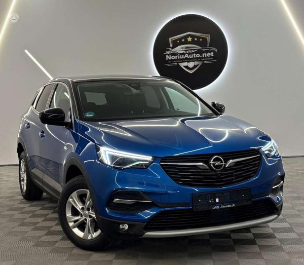 Blue Opel Grandland X 2018 in Marijampole, with an engine capacity of 1.20 L and mileage of 75 thousand km for 12750 €, photo 1 on AUTOMOTO.COM.LV