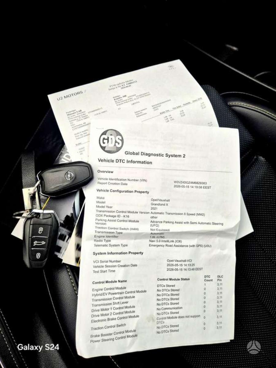Grey Opel Grandland X 2021 in Siauliai, with an engine capacity of 1.60 L and mileage of 22 thousand km for 16950 €, photo 29 on AUTOMOTO.COM.LV