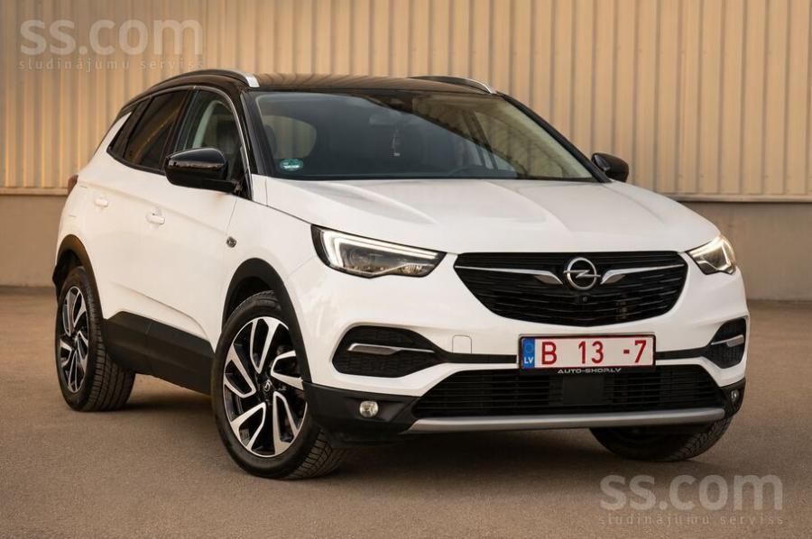 White Opel Grandland X 2018 in Tukums, with an engine capacity of 1.50 L and mileage of 188 thousand km for 10500 €, photo 1 on AUTOMOTO.COM.LV
