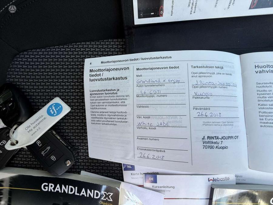 Белый Опель Grandland X 2018 в Таураге, объемом двигателя 1.56 л и пробегом 191 тыс. км за 9800 €, фото 29 на AUTOMOTO.COM.LV