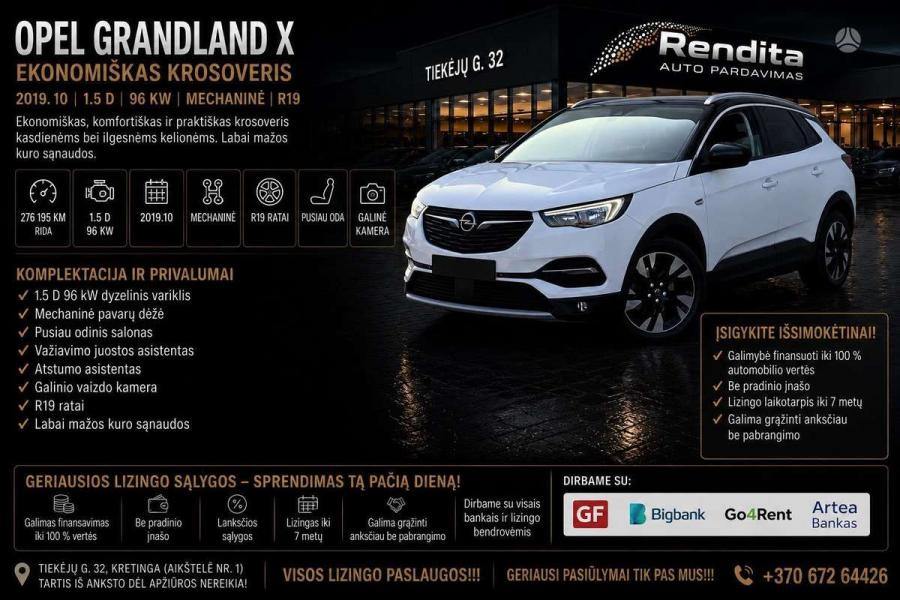 White Opel Grandland X 2019 in Kretinga, with an engine capacity of 1.50 L and mileage of 276 thousand km for 10599 €, photo 37 on AUTOMOTO.COM.LV