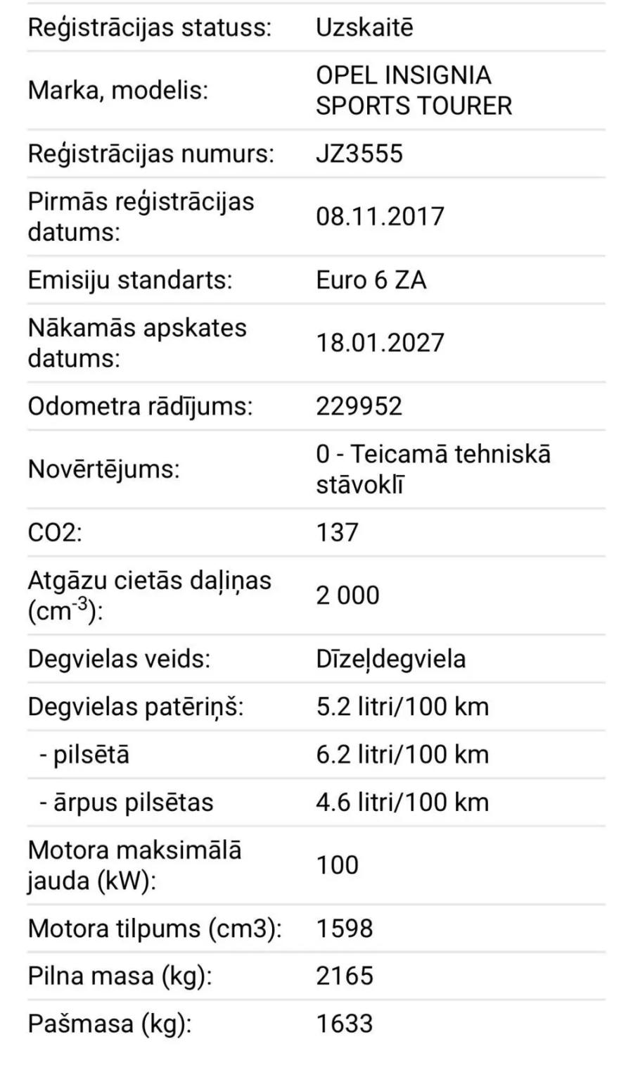 Черный Опель Инсигния 2017 в Рига, объемом двигателя 1.60 л и пробегом 260 тыс. км за 7600 €, фото 33 на AUTOMOTO.COM.LV