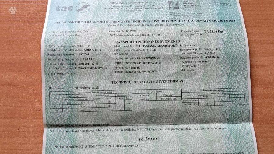 Синий Опель Инсигния 2017 в Каунас, объемом двигателя 1.49 л и пробегом 225 тыс. км за 7999 €, фото 27 на AUTOMOTO.COM.LV