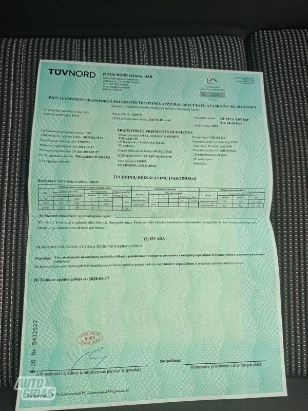 Синий Опель Инсигния 2011 в Укмерге, объемом двигателя 2.00 л и пробегом 270 тыс. км за 3000 €, фото 9 на AUTOMOTO.COM.LV