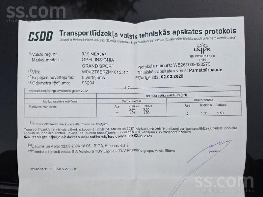 Brown Opel Insignia 2022 in Riga, with an engine capacity of 2.00 L and mileage of 115 thousand km for 15500 €, photo 12 on AUTOMOTO.COM.LV