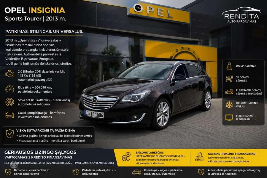 Brown Opel Insignia 2013 in Kretinga, with an engine capacity of 1.96 L and mileage of 204 thousand km for 5699 €, photo 39 on AUTOMOTO.COM.LV