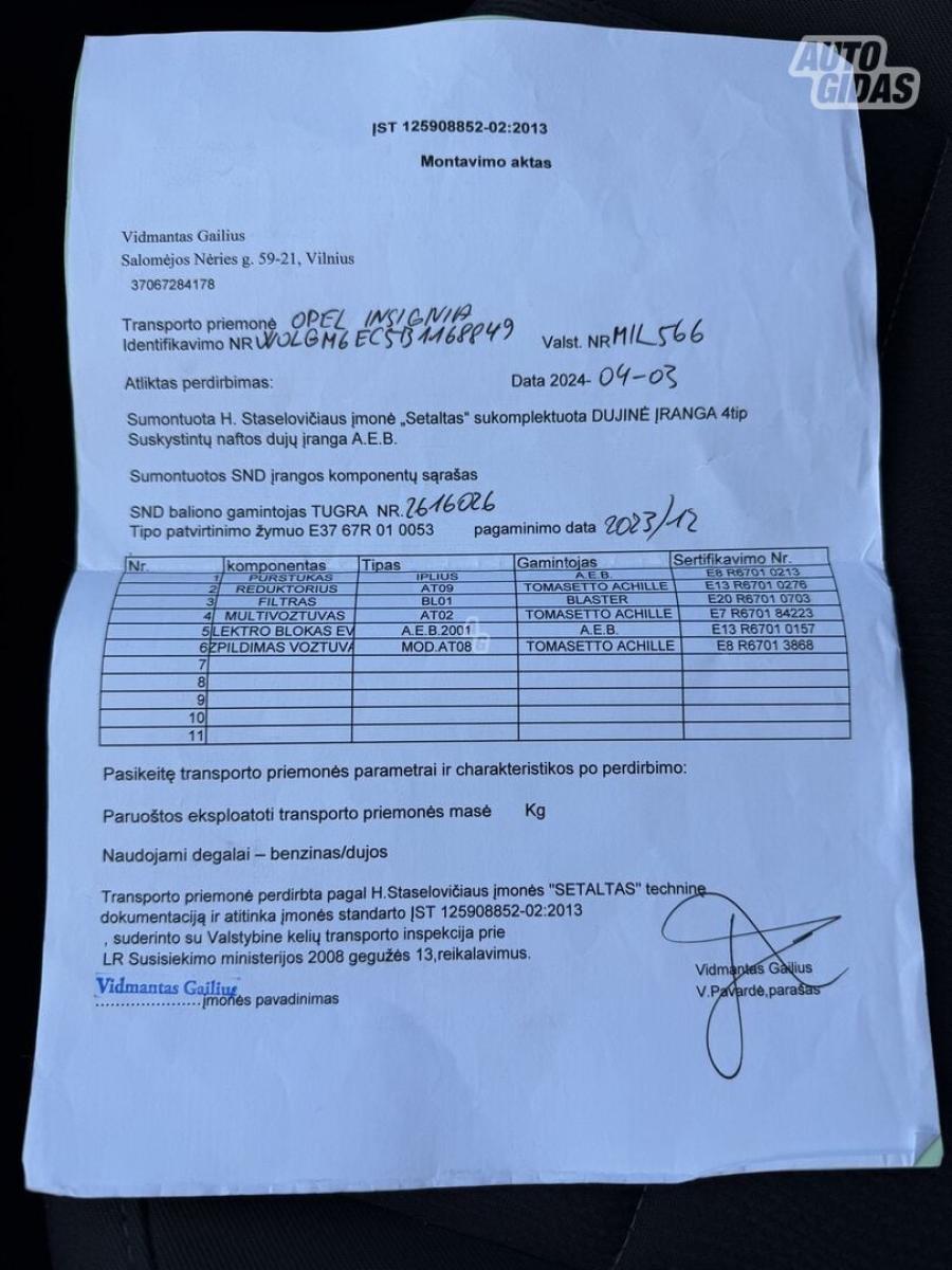 Grey Opel Insignia 2011 in Vilnius, with an engine capacity of 1.80 L and mileage of 273 thousand km for 2500 €, photo 20 on AUTOMOTO.COM.LV