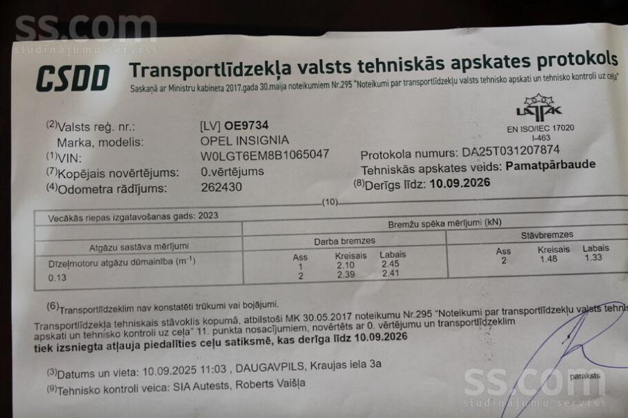 Pelēks Opel Insignia 2011 Daugavpils, ar dzinēja tilpumu 2.00 L un nobraukumu 262 tūkst. km par 4090 €, foto 25 vietnē AUTOMOTO.COM.LV