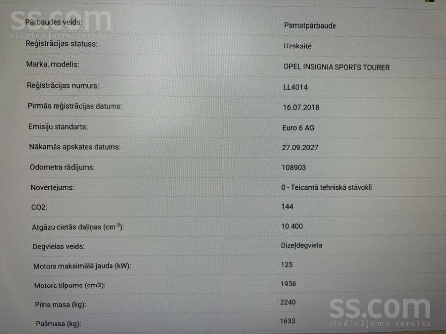 Pelēks Opel Insignia 2018 Liepāja, ar dzinēja tilpumu 2.00 L un nobraukumu 112 tūkst. km par 12500 €, foto 17 vietnē AUTOMOTO.COM.LV