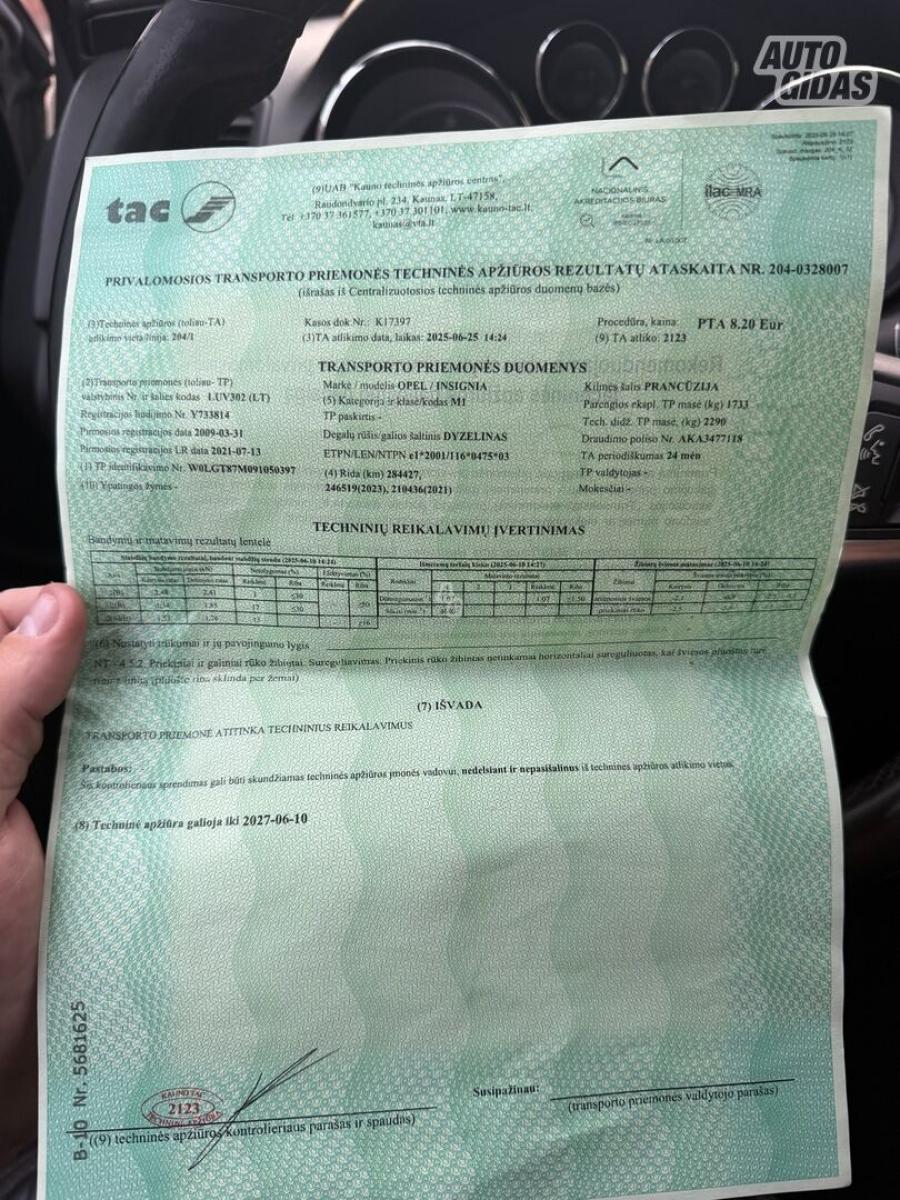 Opel Insignia 2010 Kauņa, ar dzinēja tilpumu 2.00 L un nobraukumu 295 tūkst. km par 2000 €, foto 13 vietnē AUTOMOTO.COM.LV