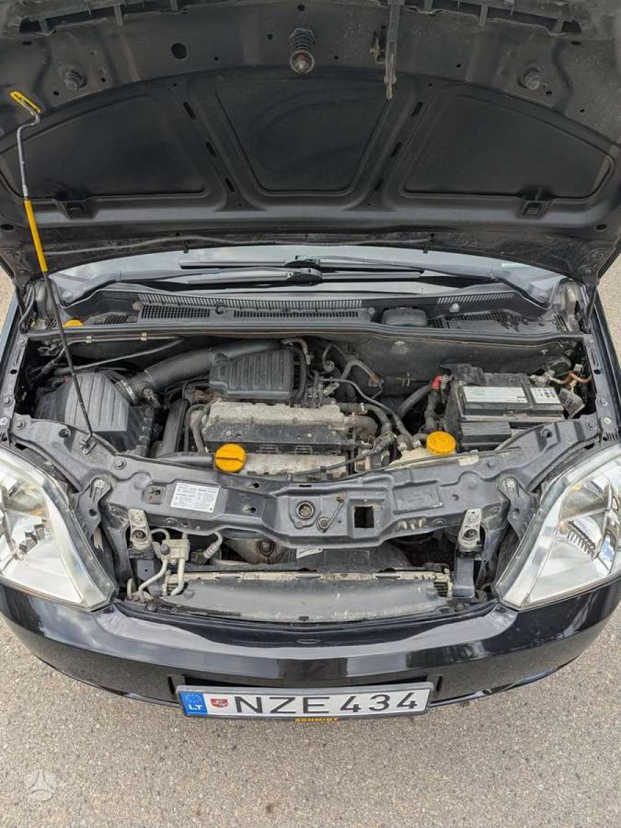 Black Opel Meriva 2004 in Vilnius, with an engine capacity of 1.60 L and mileage of 158 thousand km for 1100 €, photo 10 on AUTOMOTO.COM.LV
