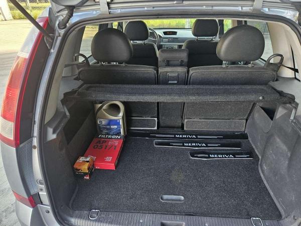 Blue Opel Meriva 2006 in Vilnius, with an engine capacity of 1.60 L and mileage of 112 thousand km for 1200 €, photo 10 on AUTOMOTO.COM.LV
