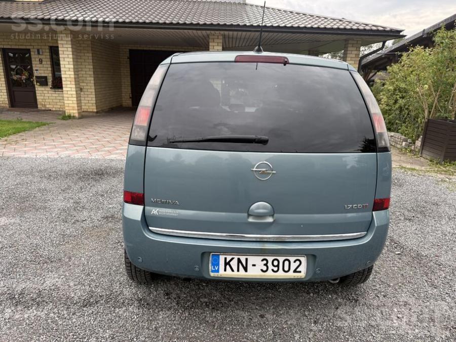 Green Opel Meriva 2006 in Saldus, with an engine capacity of 1.70 L and mileage of 305 thousand km for 990 €, photo 7 on AUTOMOTO.COM.LV