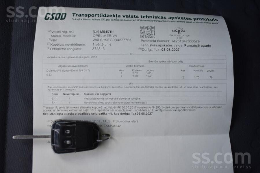 Pelēks Opel Meriva 2011 Talsi, ar dzinēja tilpumu 1.70 L un nobraukumu 372 tūkst. km par 1400 €, foto 17 vietnē AUTOMOTO.COM.LV