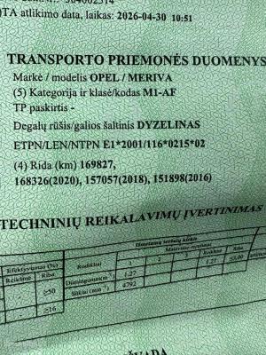 Серый Опель Мерива 2004 в Каунас, объемом двигателя 1.70 л и пробегом 170 тыс. км за 990 €, фото 8 на AUTOMOTO.COM.LV