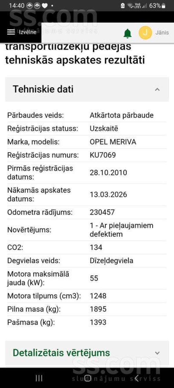 Grey Opel Meriva 2010 in Aluksne, with an engine capacity of 1.30 L and mileage of 243 thousand km for 800 €, photo 10 on AUTOMOTO.COM.LV