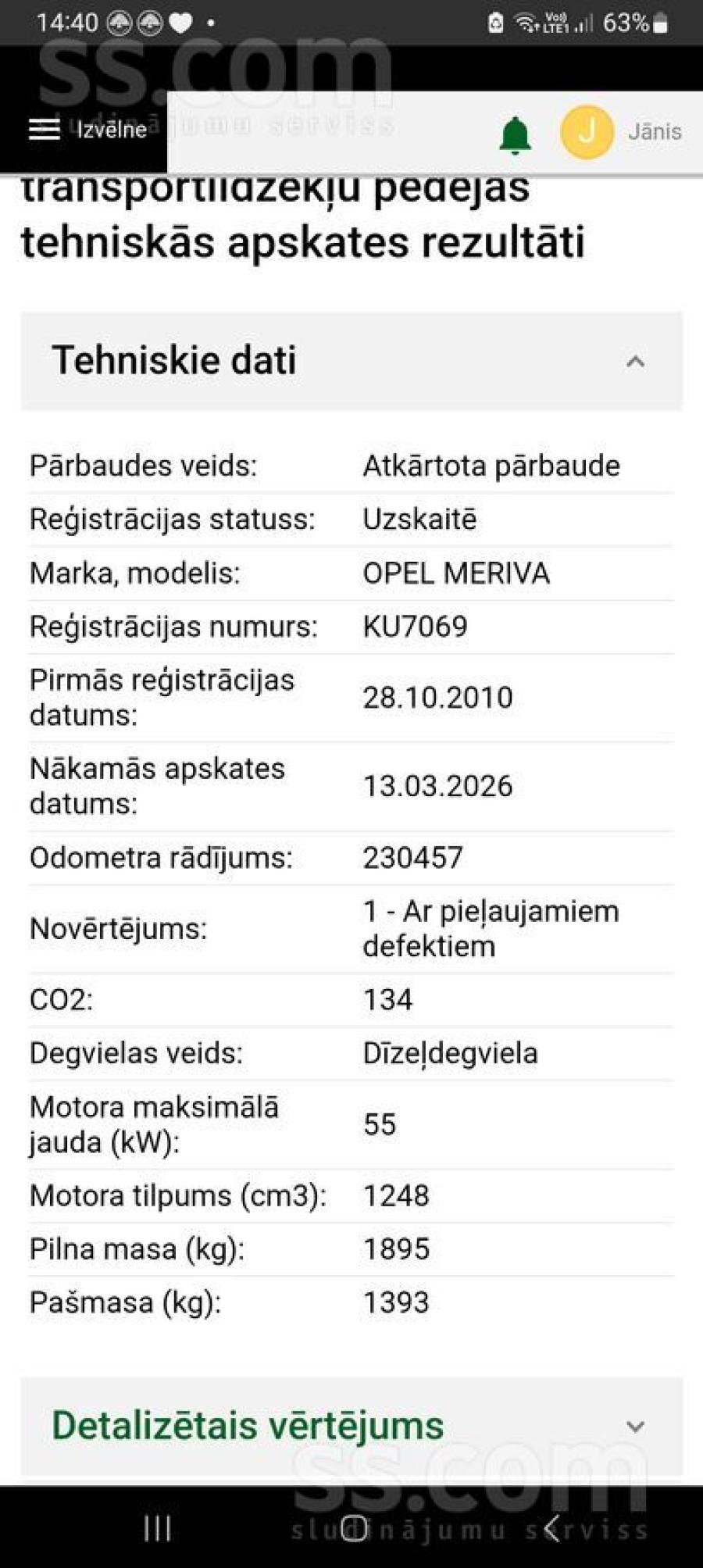 Grey Opel Meriva 2010 in Aluksne, with an engine capacity of 1.30 L and mileage of 243 thousand km for 800 €, photo 10 on AUTOMOTO.COM.LV