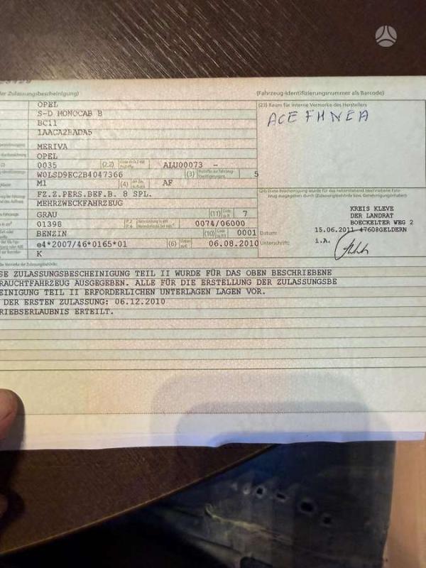 Опель Мерива 2011 в Юрбаркас на AUTOMOTO.COM.LV Серый Опель Мерива 2011 в Юрбаркас, объемом двигателя 1.40 л и пробегом 200 тыс. км за 2699 €, фото 10 на AUTOMOTO.COM.LV