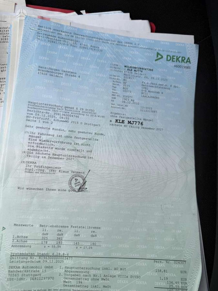 Серый Опель Мерива 2011 в Юрбаркас, объемом двигателя 1.40 л и пробегом 200 тыс. км за 2699 €, фото 14 на AUTOMOTO.COM.LV