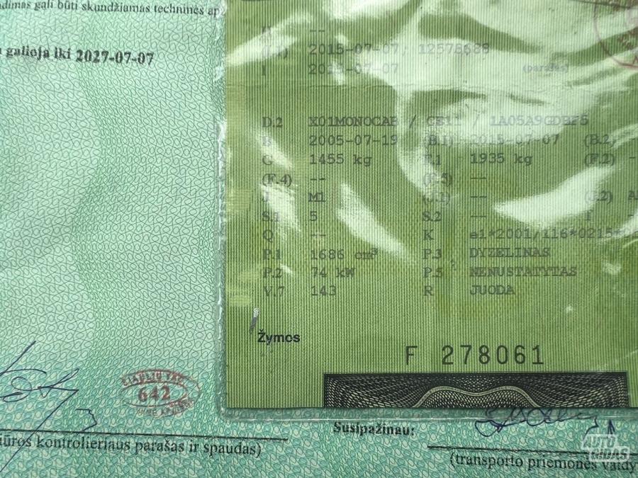 Опель Мерива 2005 в Шяуляй, объемом двигателя 1.70 л и пробегом 0 тыс. км за 799 €, фото 21 на AUTOMOTO.COM.LV