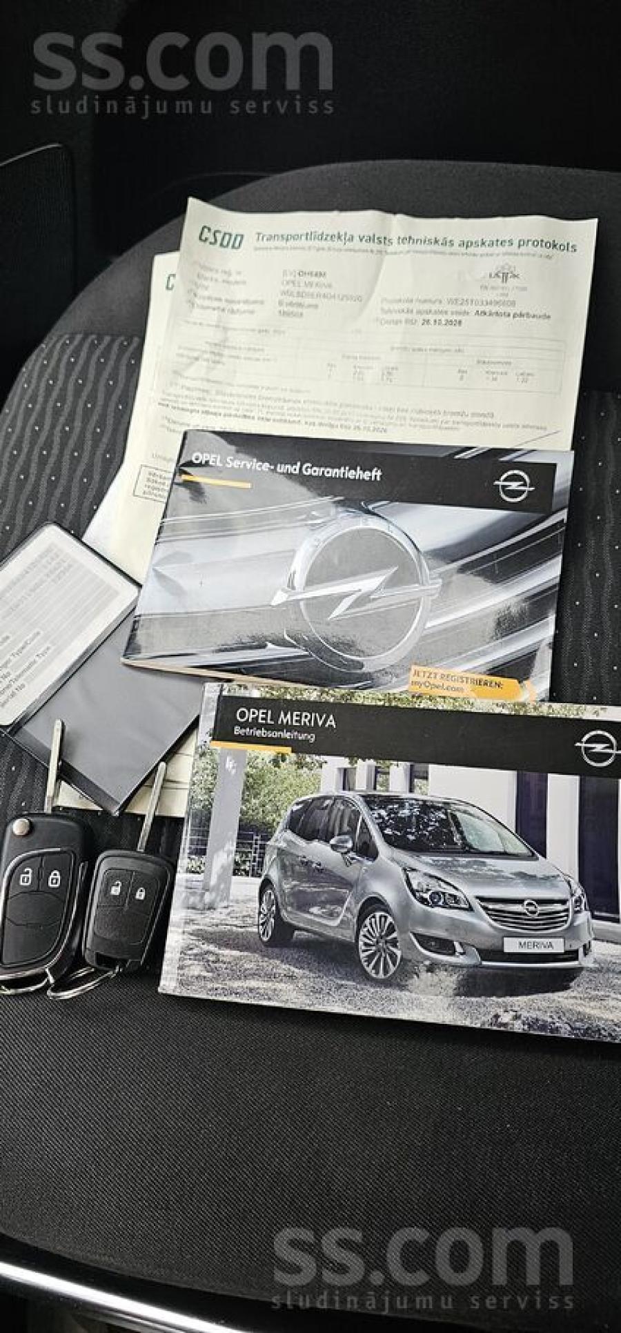 White Opel Meriva 2016 in Riga, with an engine capacity of 1.60 L and mileage of 200 thousand km for 3900 €, photo 11 on AUTOMOTO.COM.LV