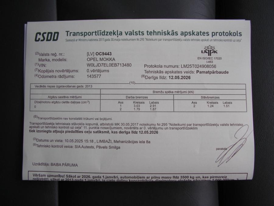 Black Opel Mokka 2014 in Riga, with an engine capacity of 1.70 L and mileage of 143 thousand km for 8950 €, photo 4 on AUTOMOTO.COM.LV