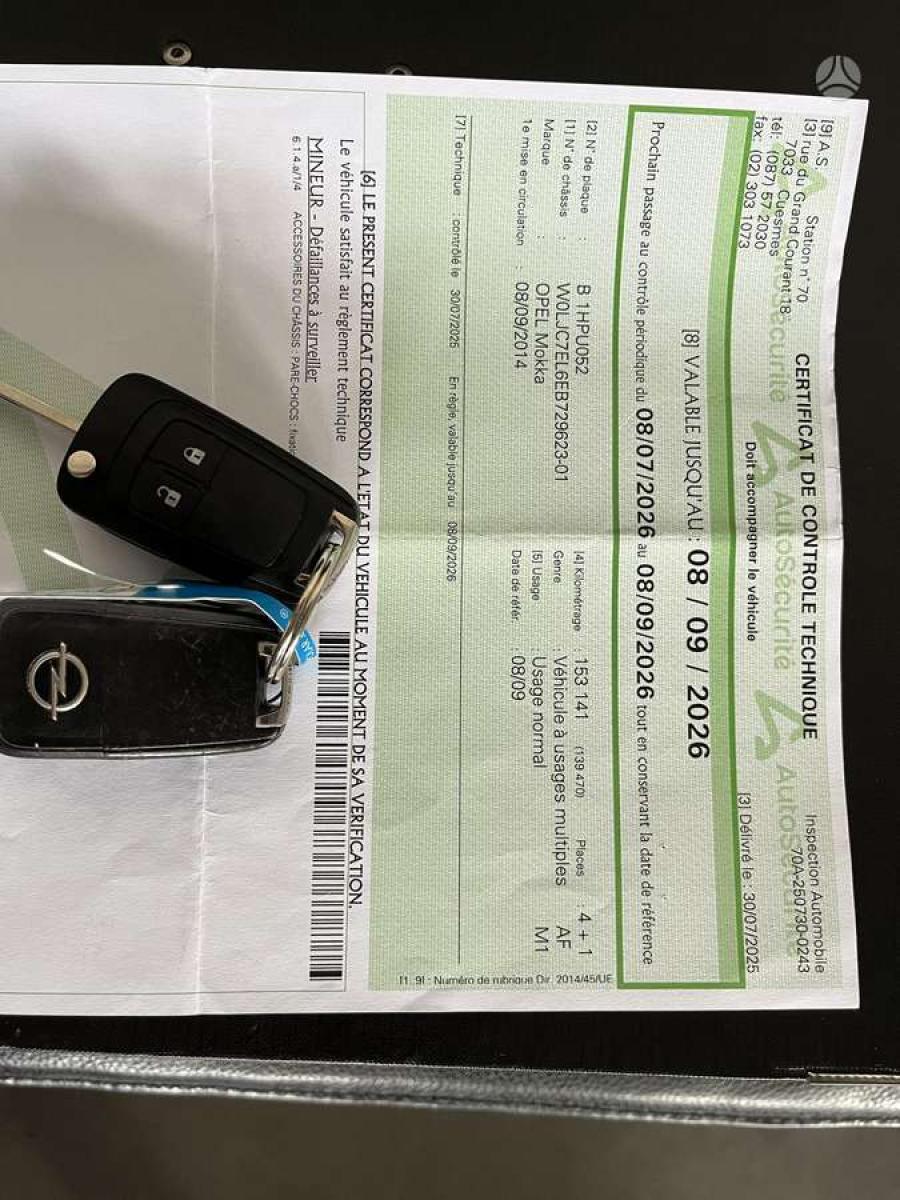 Синий Опель Mokka 2014 в Шяуляй, объемом двигателя 1.69 л и пробегом 160 тыс. км за 6700 €, фото 22 на AUTOMOTO.COM.LV