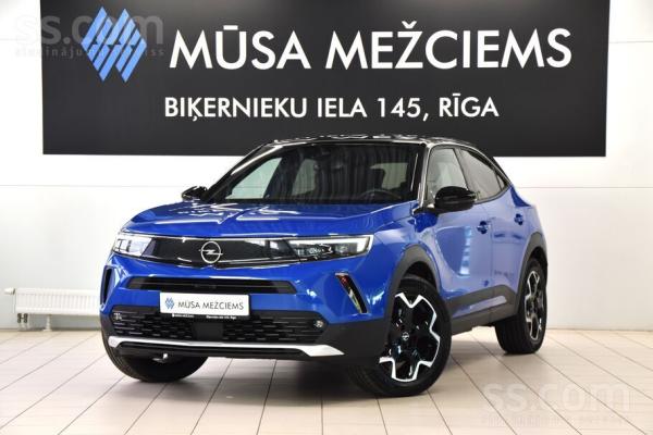 Blue Opel Mokka 2022 in Riga, with an engine capacity of 0.00 L and mileage of 24 thousand km for 21990 €, photo 1 on AUTOMOTO.COM.LV
