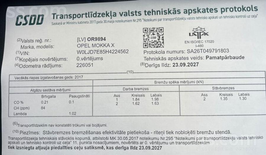 Серый Опель Mokka 2017 в Кулдига, объемом двигателя 1.40 л и пробегом 226 тыс. км за 8990 €, фото 29 на AUTOMOTO.COM.LV